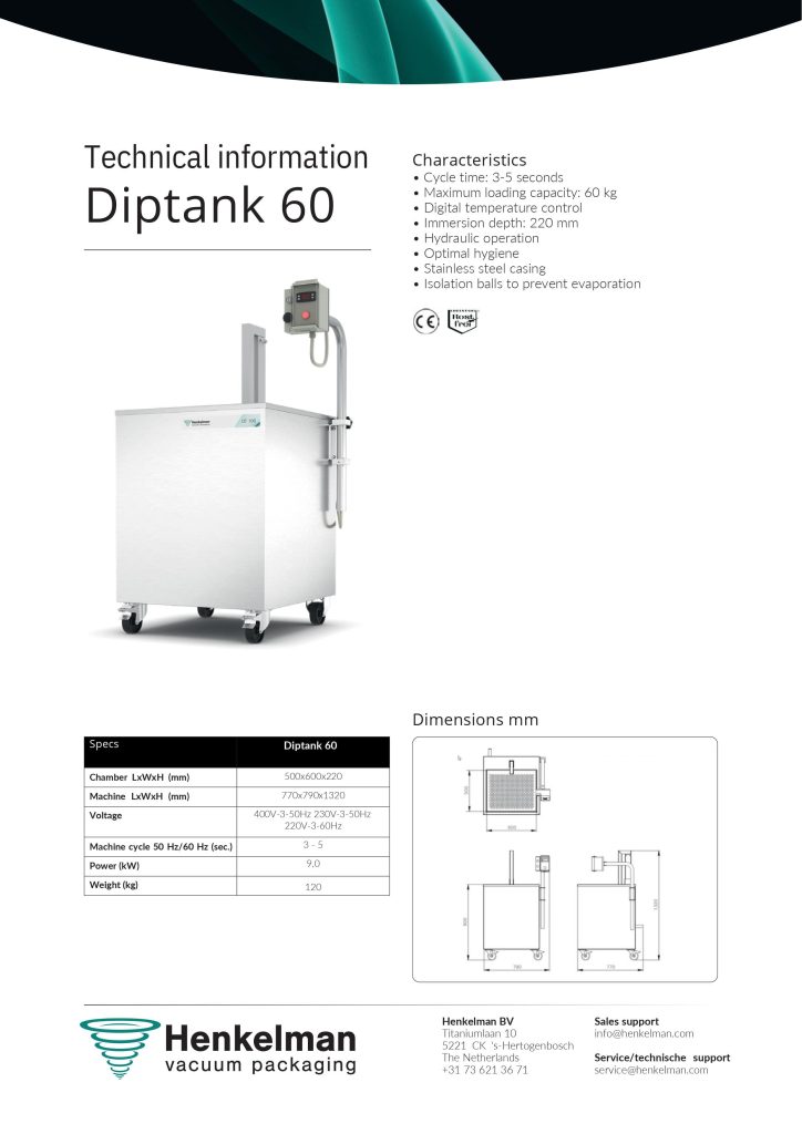 The Dip Tank DT60 - Hydraulic Temperature Controlled Dip Tank